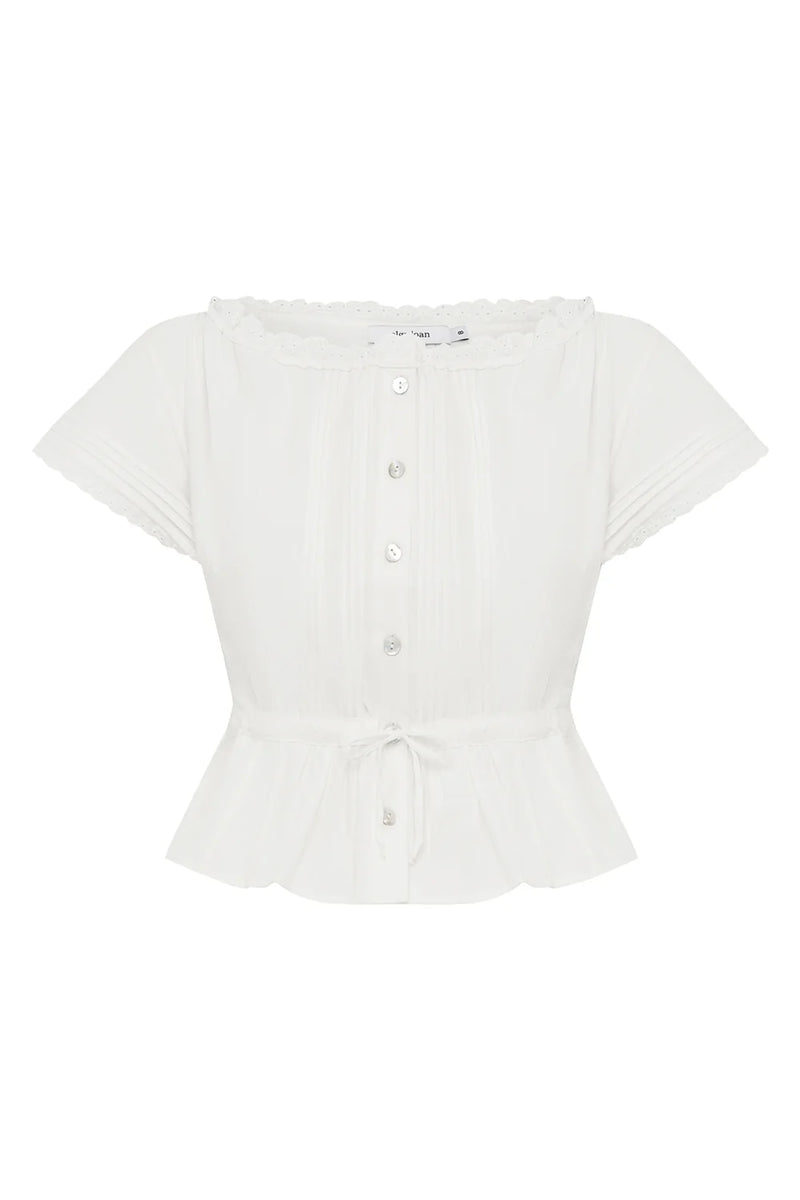 Olga Joan Pintuck Blouse - Bianca – Vivid in Bellingen