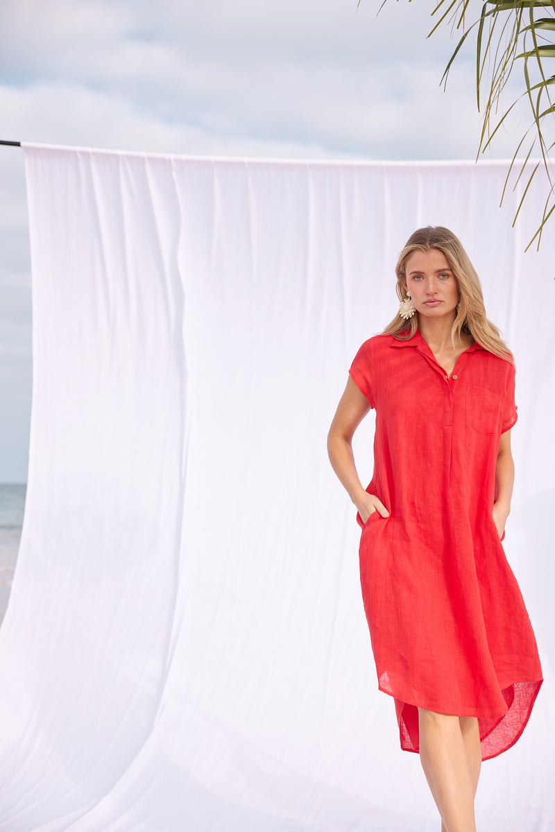 Holiday Ahoy Tunic - Red – Vivid in Bellingen