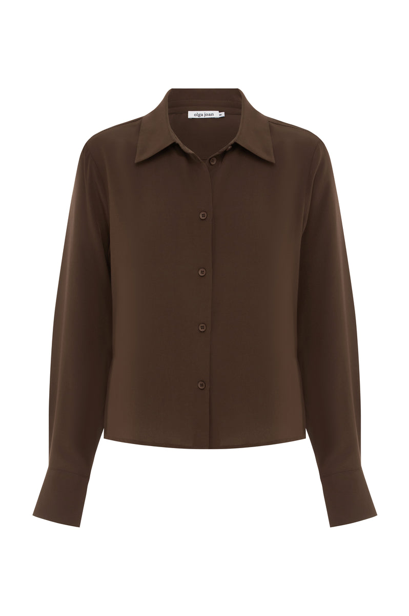 Olga Joan Long Sleeve Silk Shirt Ciocco – Vivid in Bellingen