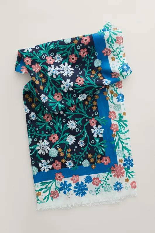 Seasalt New Everyday Scarf - Creekside Floral Border Chalk – Vivid in ...