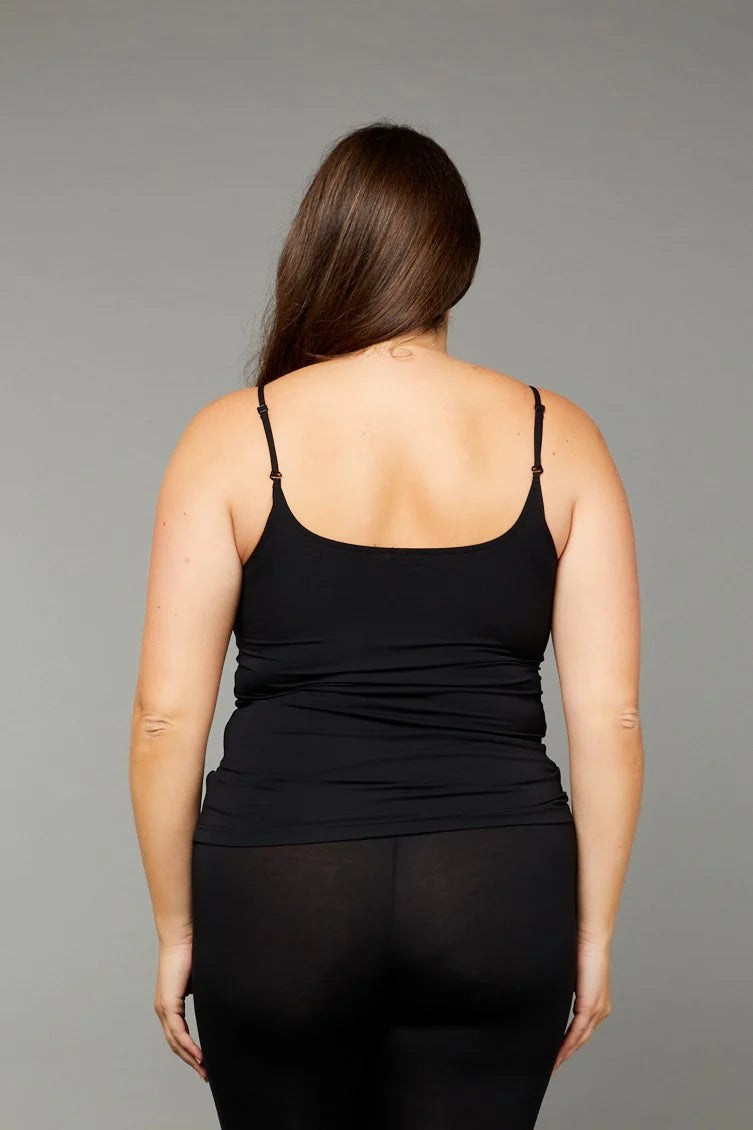 Tani Shoestring Cami Singlet - Black – Vivid in Bellingen